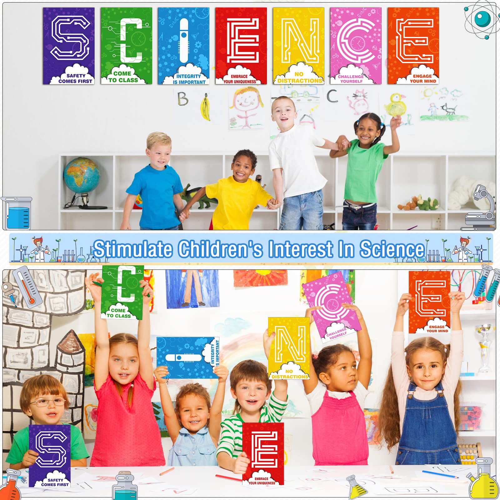 Snapklik.com : 8 Pieces Science Classroom Decoration Science Poster ...