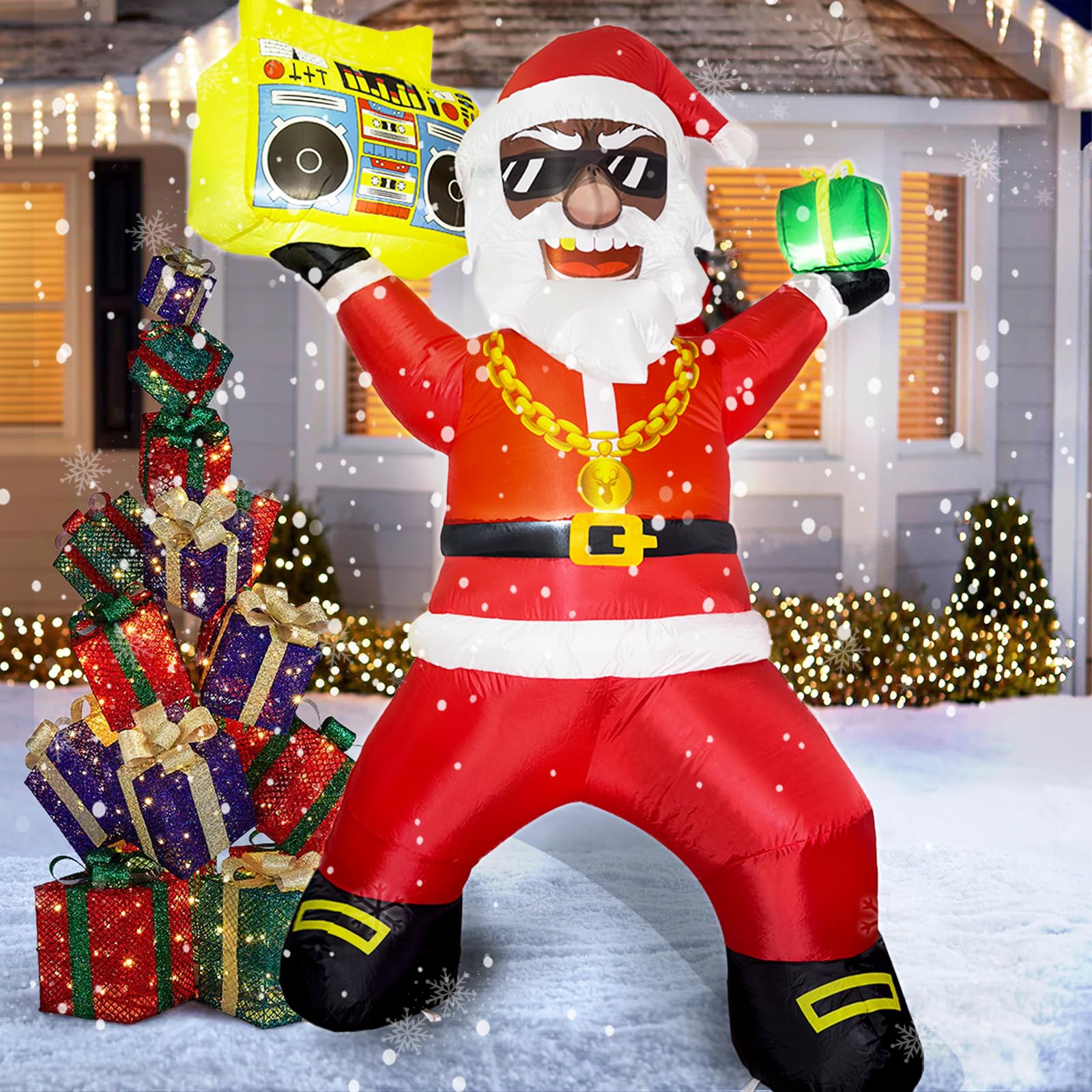 Amazon.com: 6FT Christmas Inflatable Santa Claus Outdoor Decorations ...