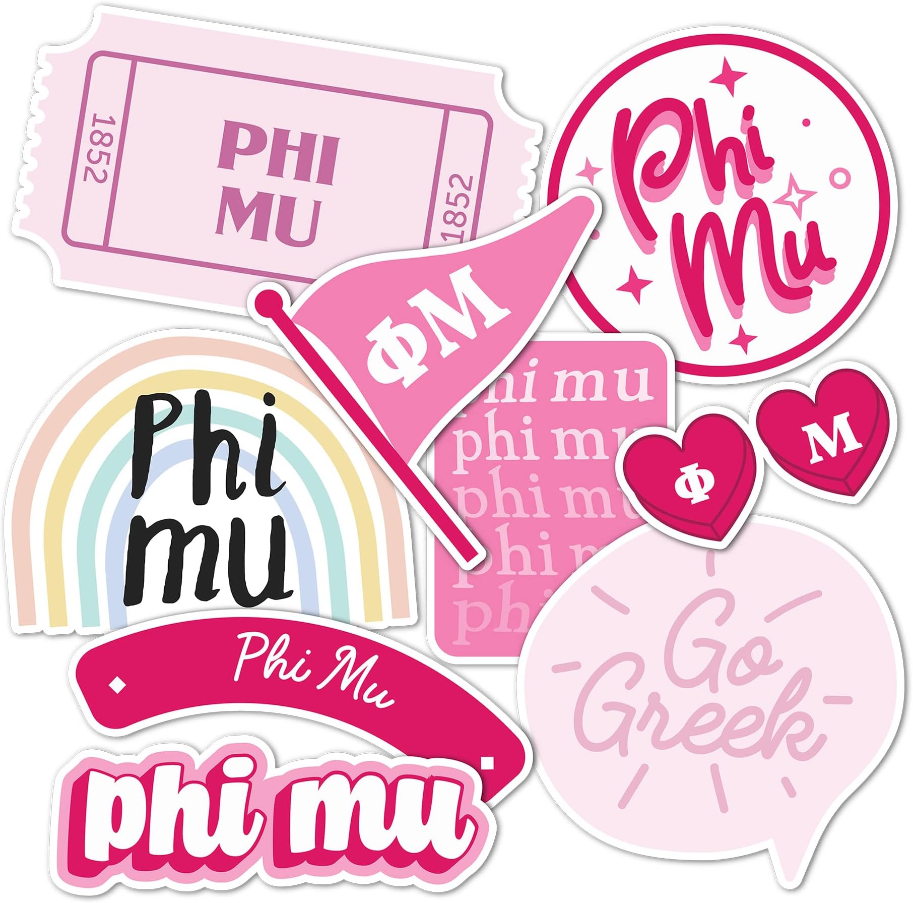 Amazon.com - Sorority Shop Phi Mu Car Decal Sticker- Greek Letters ...