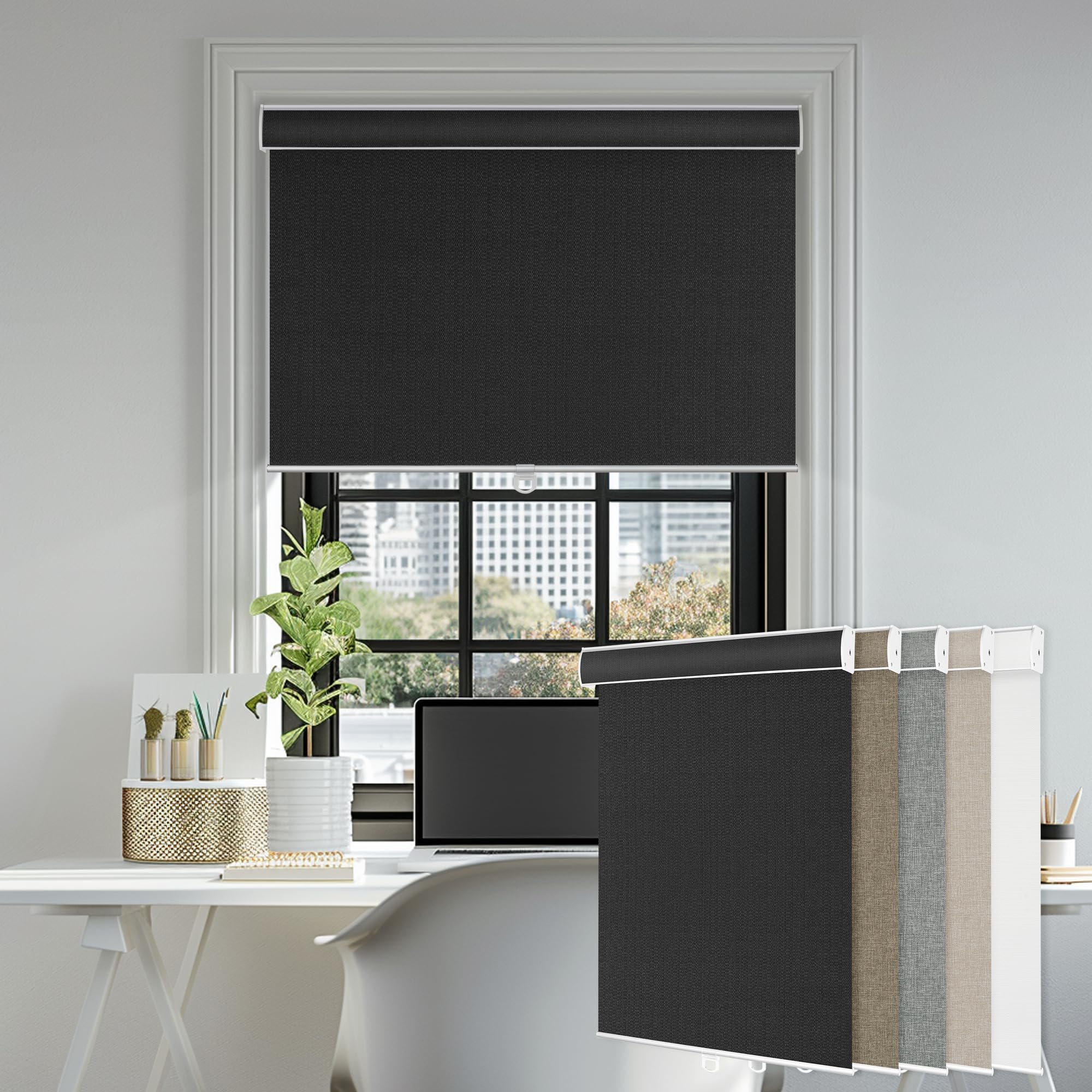 Amazon.com: PQRSHADE 100% Blackout Window Shades Pull Down for Indoor ...