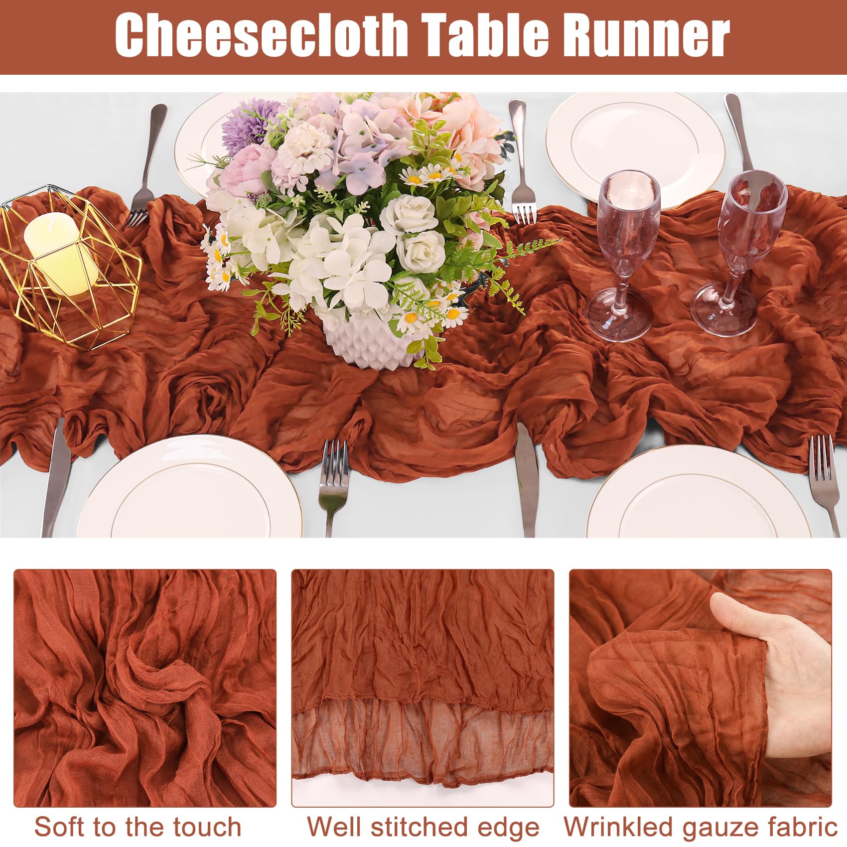 Snapklik.com : 4 Set Round Tablecloth And Cheesecloth Table Runner ...