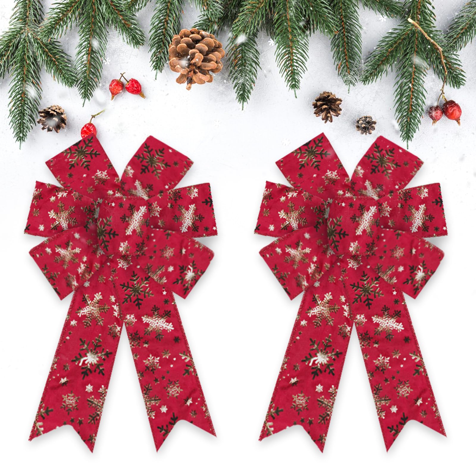 Amazon.com: Estivaux 2 Pieces Christmas Bows for Wreath, Merry ...