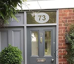 Modern Etched House Number Vinyl Sticker *29CM* PG113 : Amazon.co.uk ...