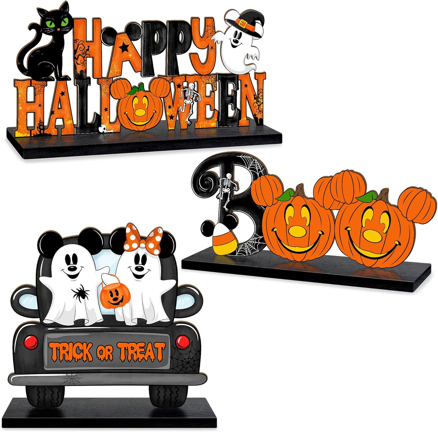 Amazon.com: 3 Pcs Halloween Table Sign Decor Mouse Shaped, Cute Ghost ...