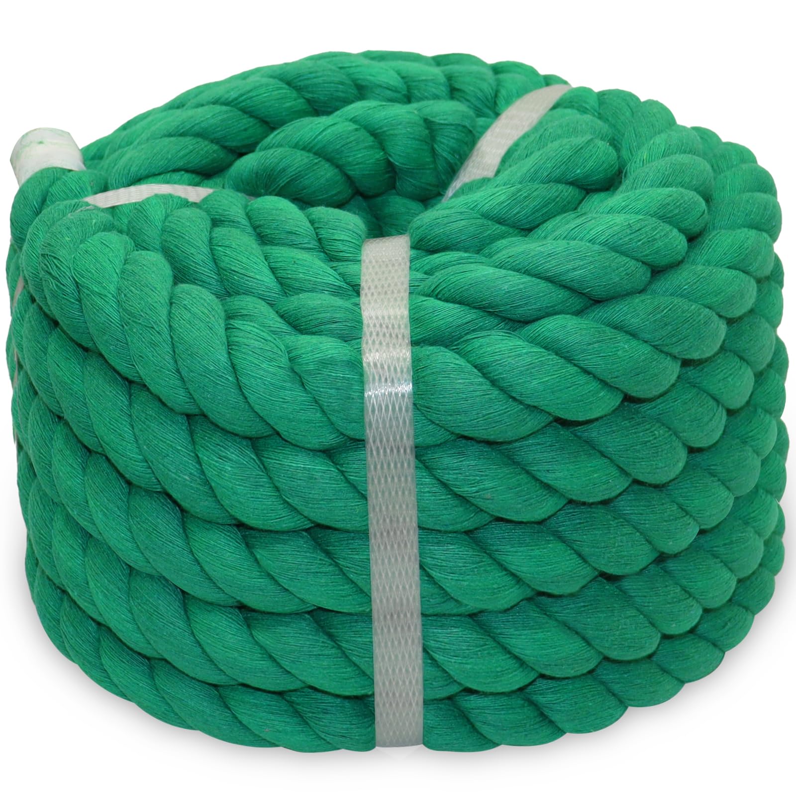 Amazon.com: Green Cotton Rope 1 Inch x 25Feet Tug of War Rope Thick ...
