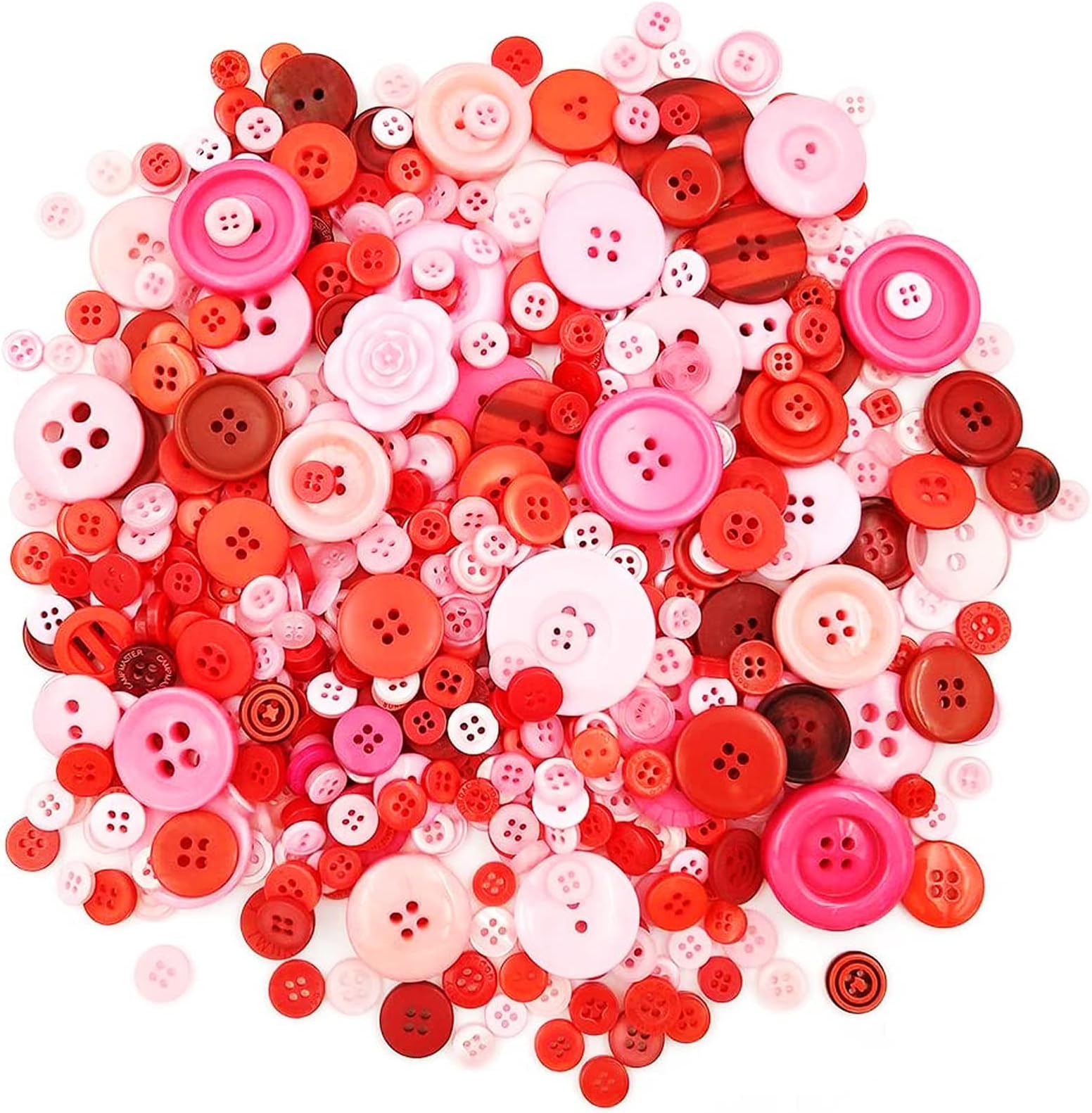 Amazon.com: Esoca 650Pcs Red Craft Buttons Pink Red Buttons for Crafts ...