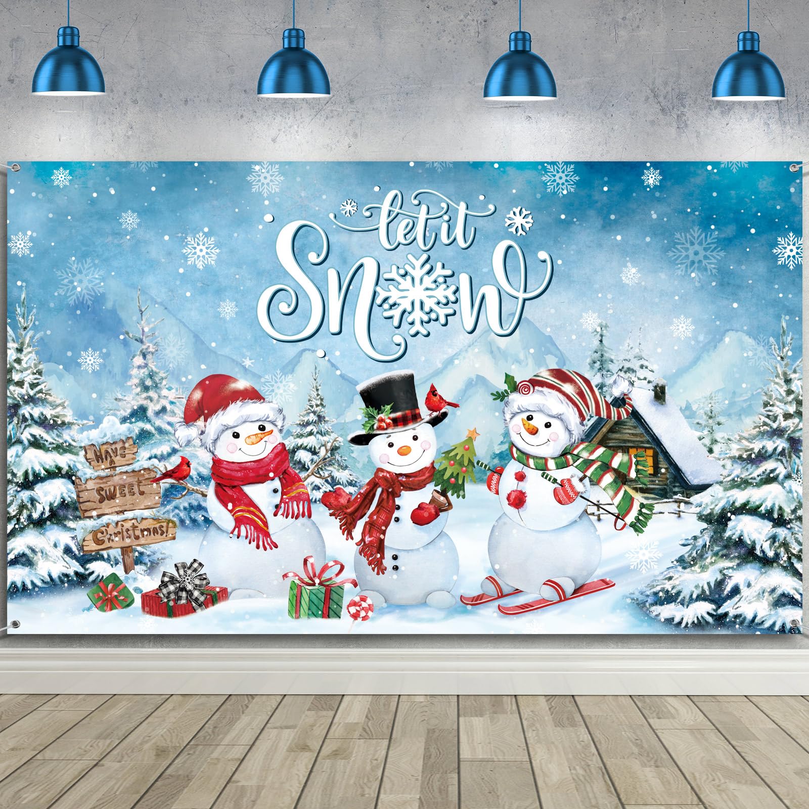 Snowman Santa Backdrop