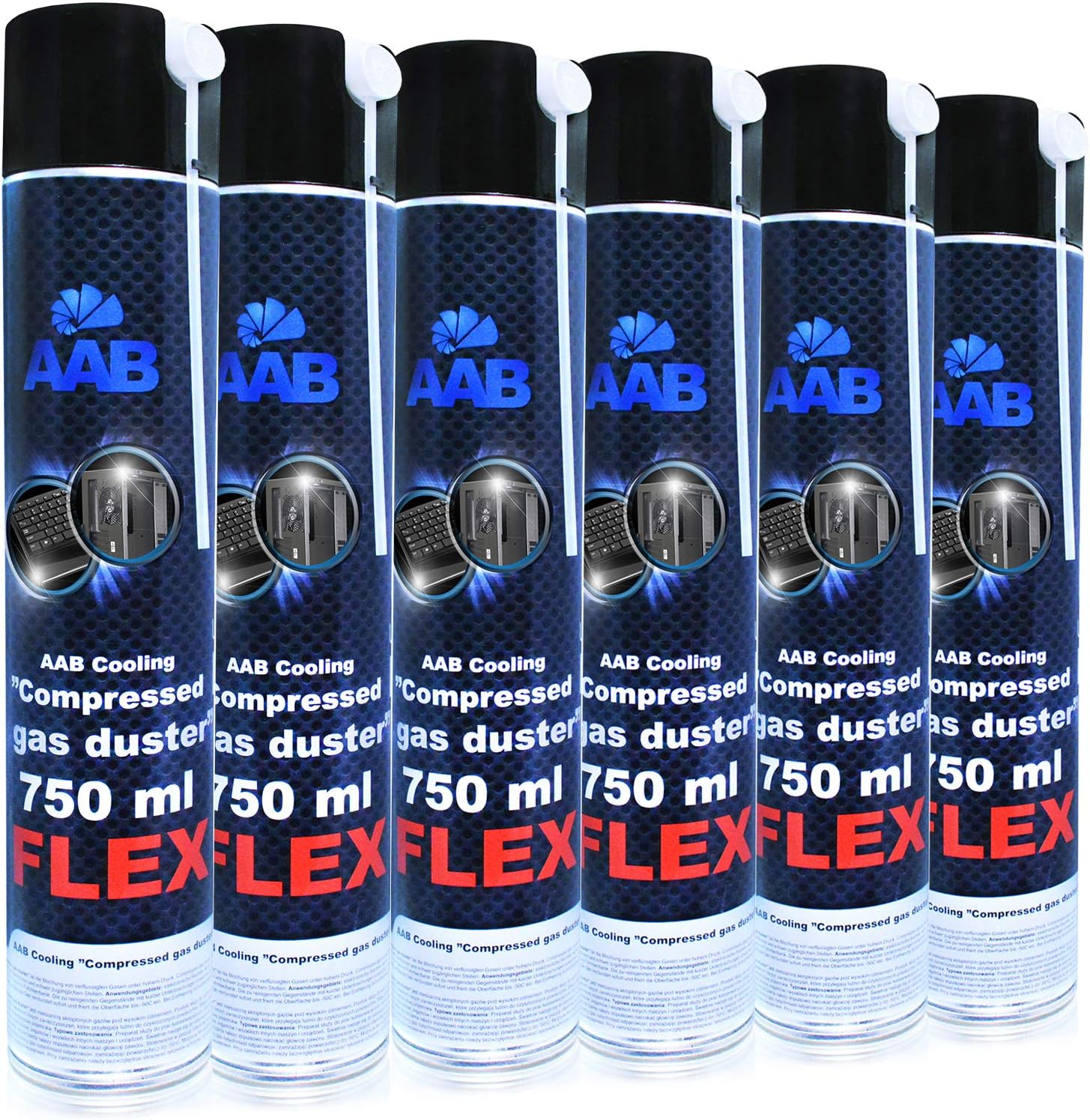 AABCOOLING Compressed Gas Duster FLEX 750ml - Set of 6 - Compressed Air ...