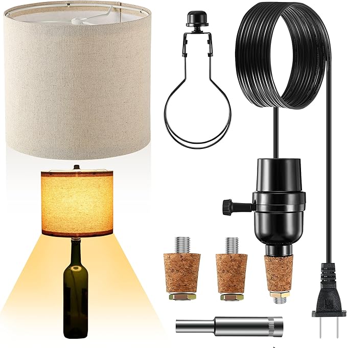 1 Set Bottle Lamp Kit Make a Lamp Kit with Most Parts Including 8 Feet ...
