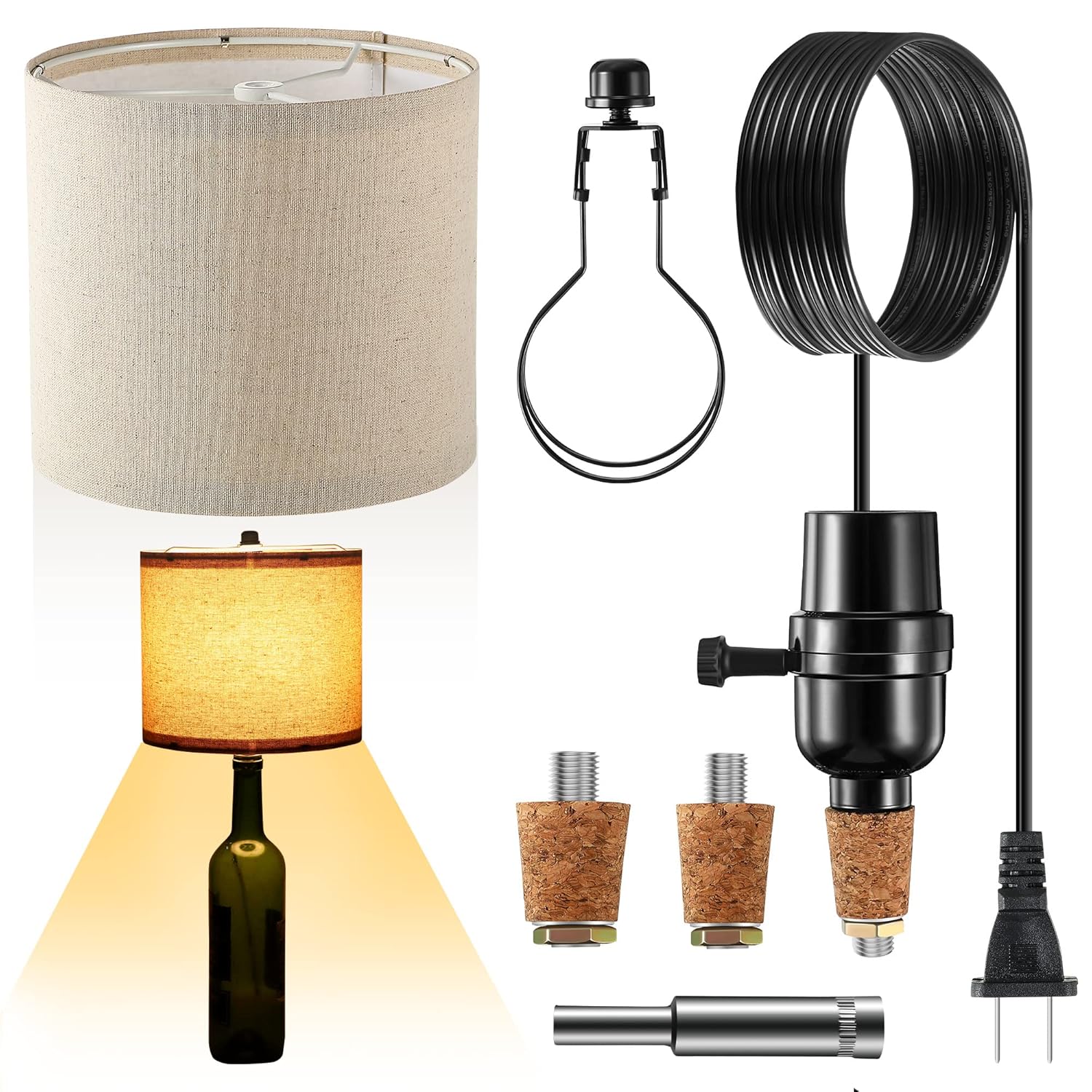 1 Set Bottle Lamp Kit Make a Lamp Kit with Most Parts Including 8 Feet ...