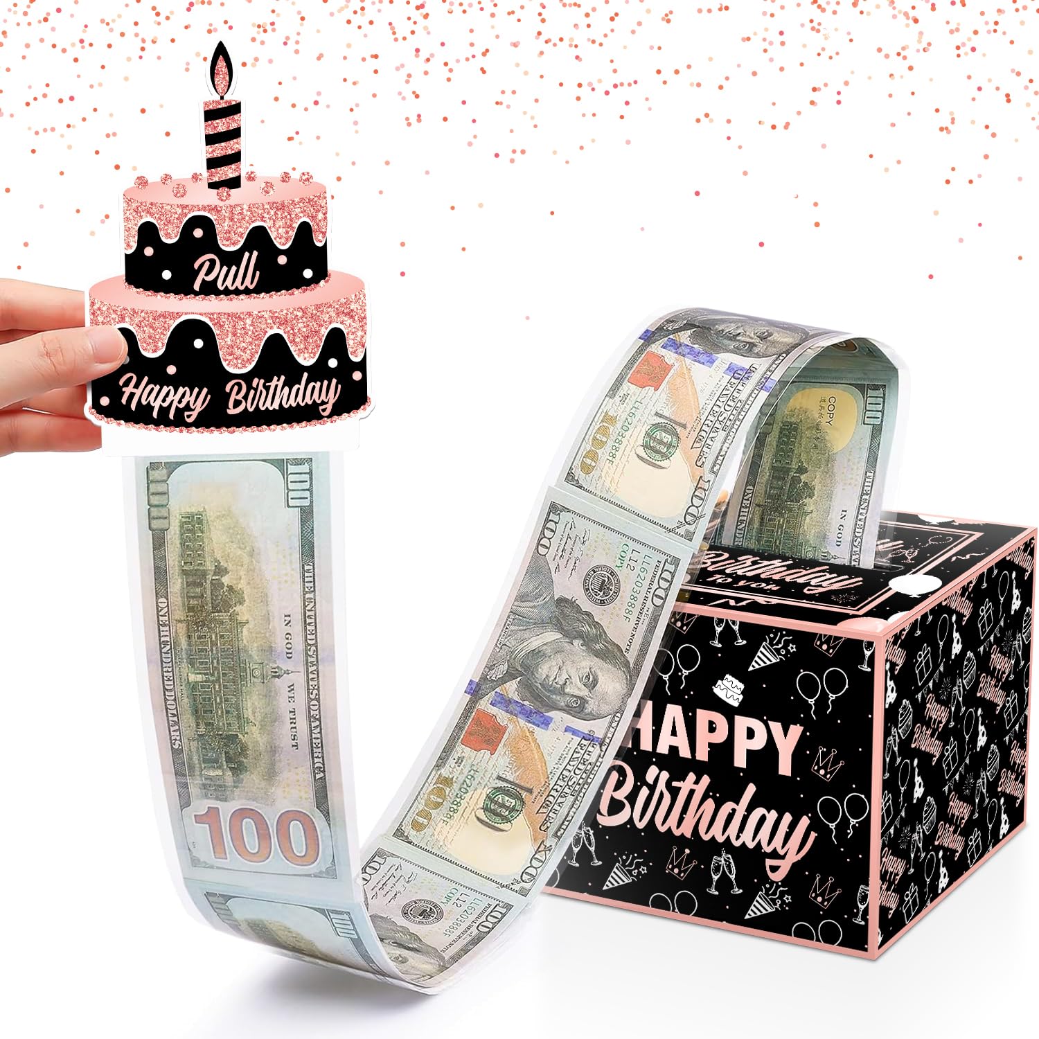 Birthday Money Pull Box, Birthday Money Box for Cash Gift Pull ...