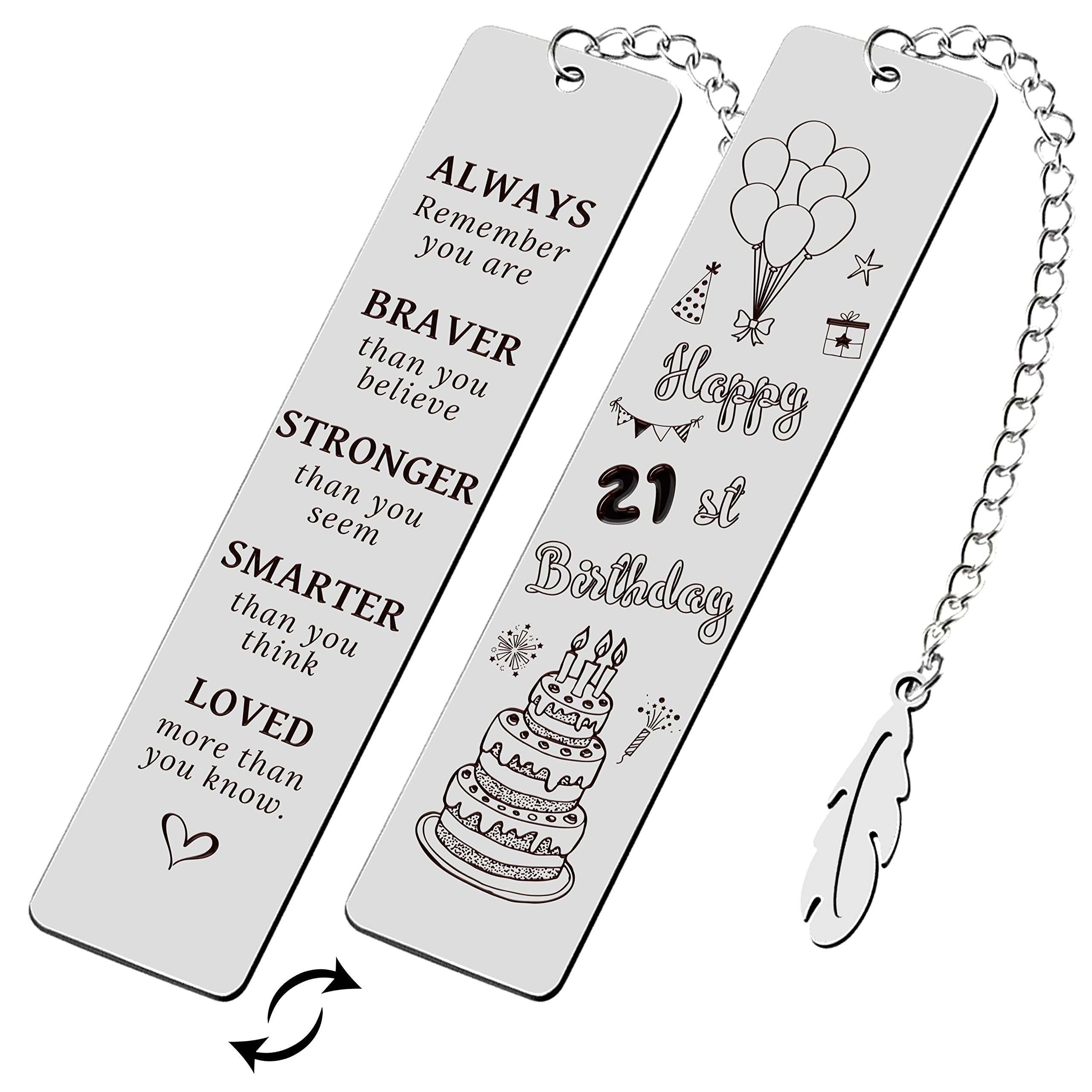 Amazon.com: Happy 21st Birthday Stainless Steel Reading Bookmarks ...