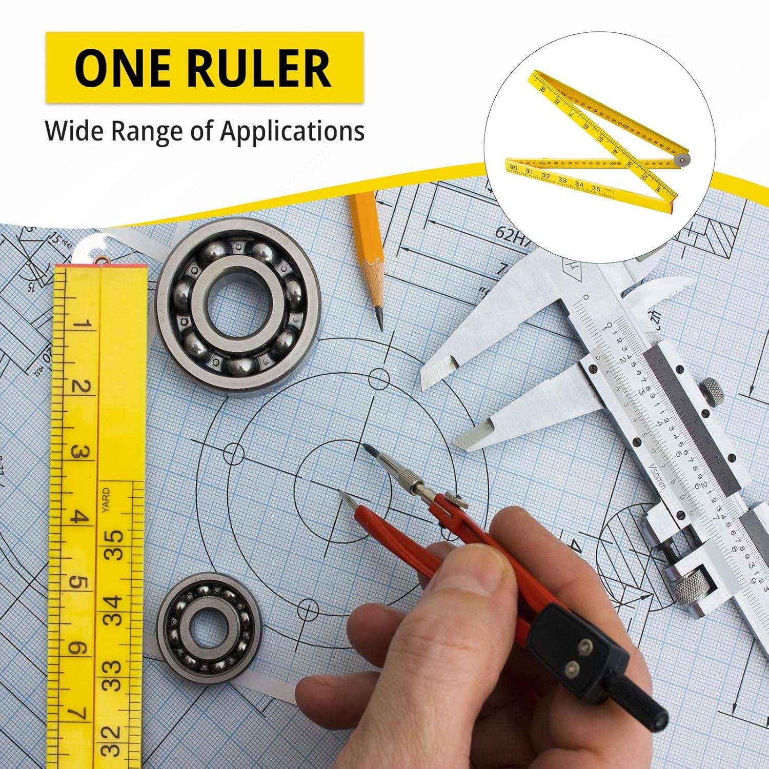 Folding Meter Stick - Measure in Inches, Nepal | Ubuy