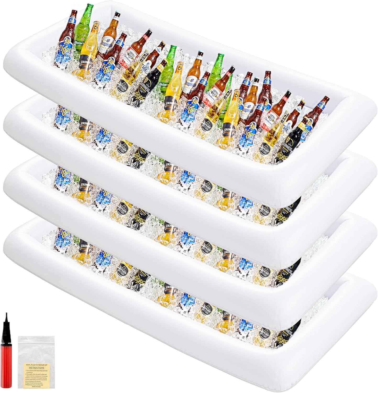 Amazon.com: HBlife 4 barras inflables para servir, bandeja de hielo ...