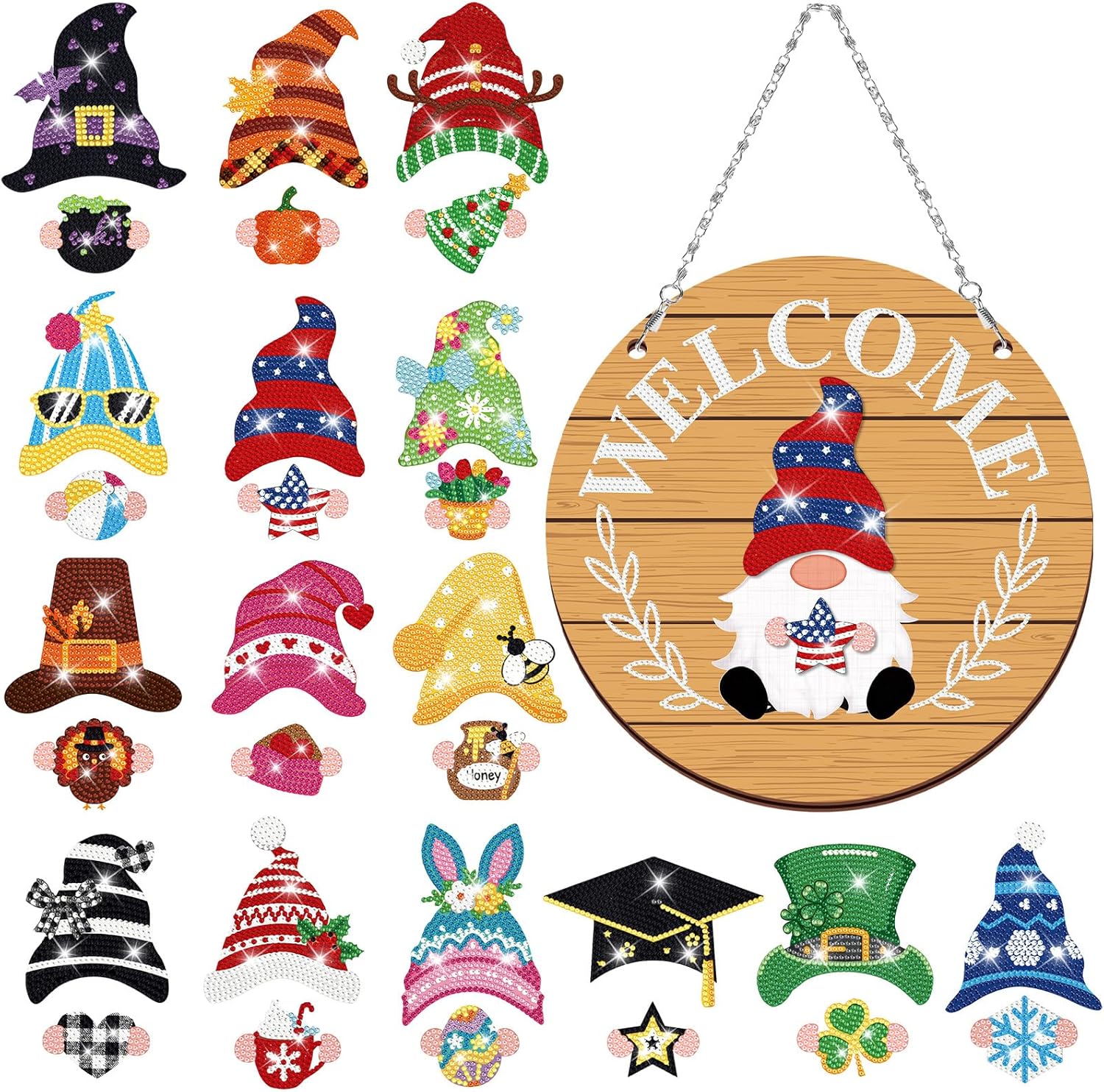 Amazon.com: 31pcs Interchangeable DIY Gnome Welcome Sign Magnetic ...
