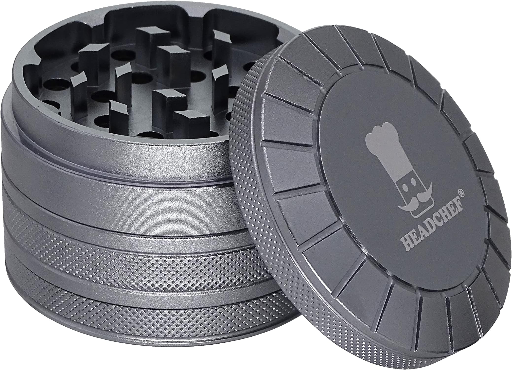 Head Chef Samurai 4 Part Metal Herb Grinder (Grey) : Amazon.co.uk: Home ...