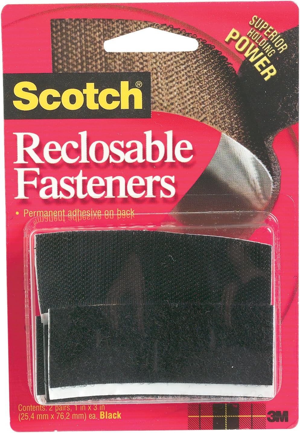 Amazon.com: 3M RF7731CH-C 3m Fasteners 1" x 3" Black Pack : Office Products