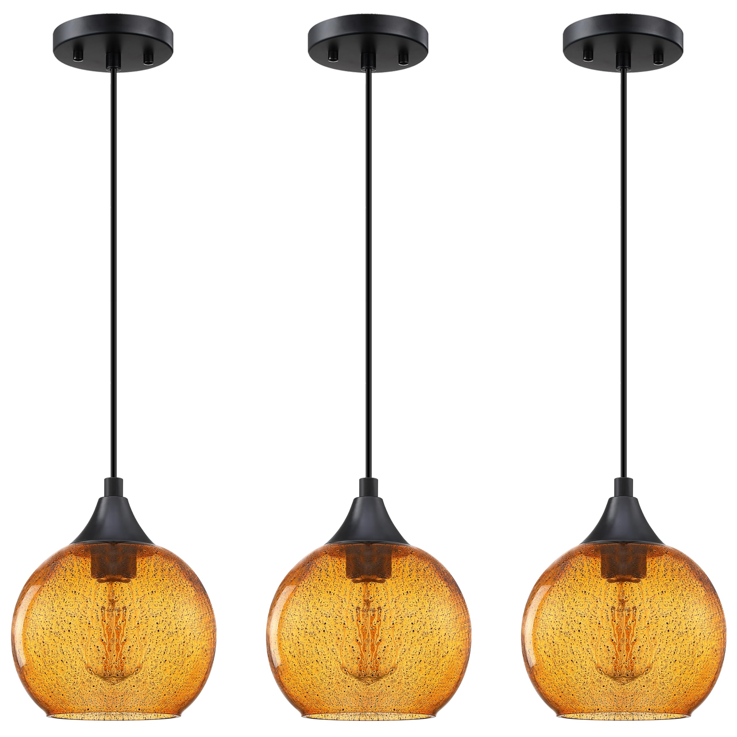 3 Pack 1 Light Hanging Indoor Kitchen Island Pendant Light 6.3" Ancient ...