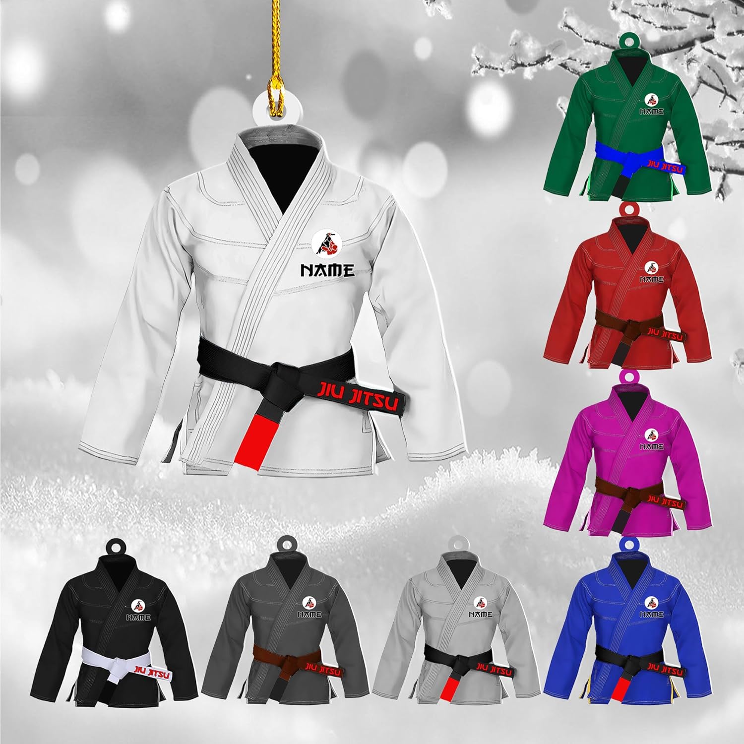 Amazon.com: Ligthuy Personalized Jiu Jitsu Ornament, Jujitsu Ornament ...