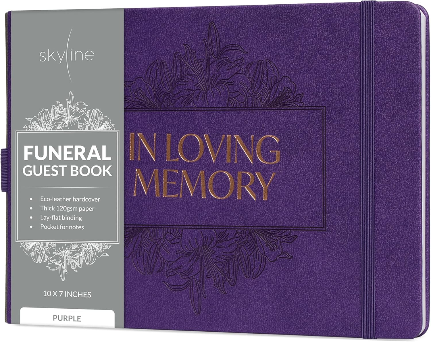 Amazon.com: Skyline Funeral Guest Book for Memorial Service – In Loving ...