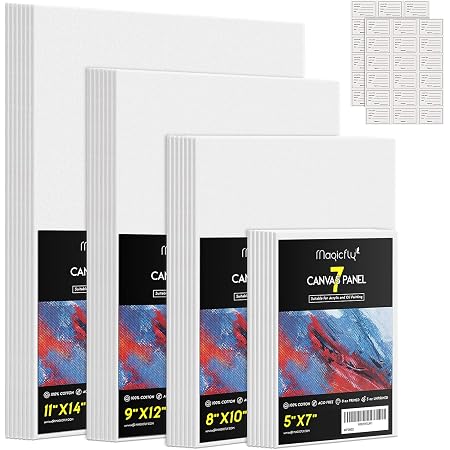 Amazon.com : 30 Pack Canvases for Painting with 4x4", 5x7", 8x10", 9x12 ...