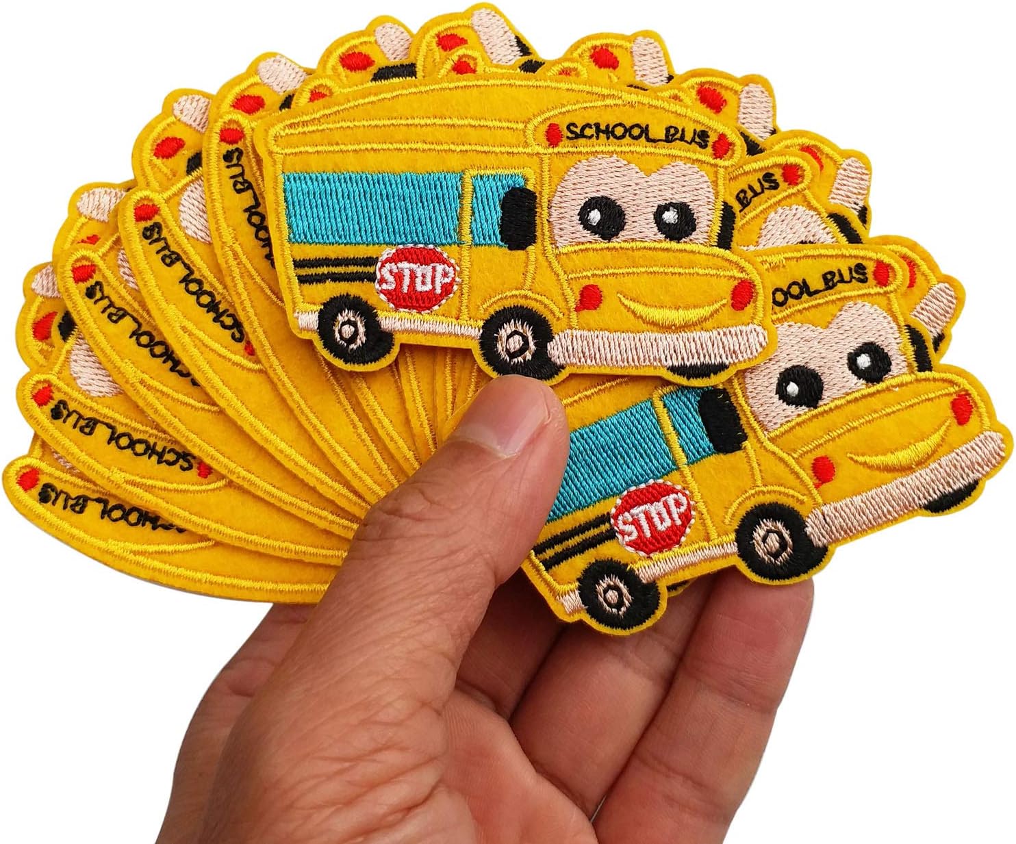 Amazon.com: 2.9“x1.6” 12pcs Back to School Bus Yellow Iron On ...