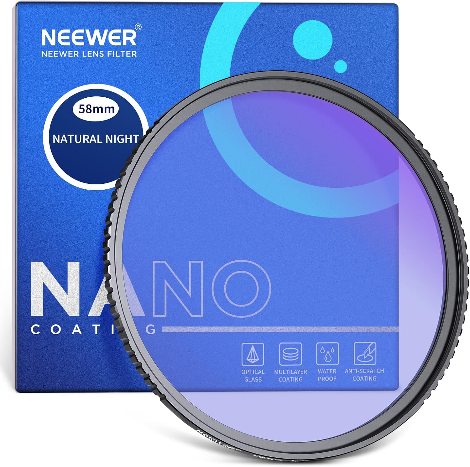 Amazon.com : NEEWER 58mm Natural Night Filter with HD Neodymium Glass ...