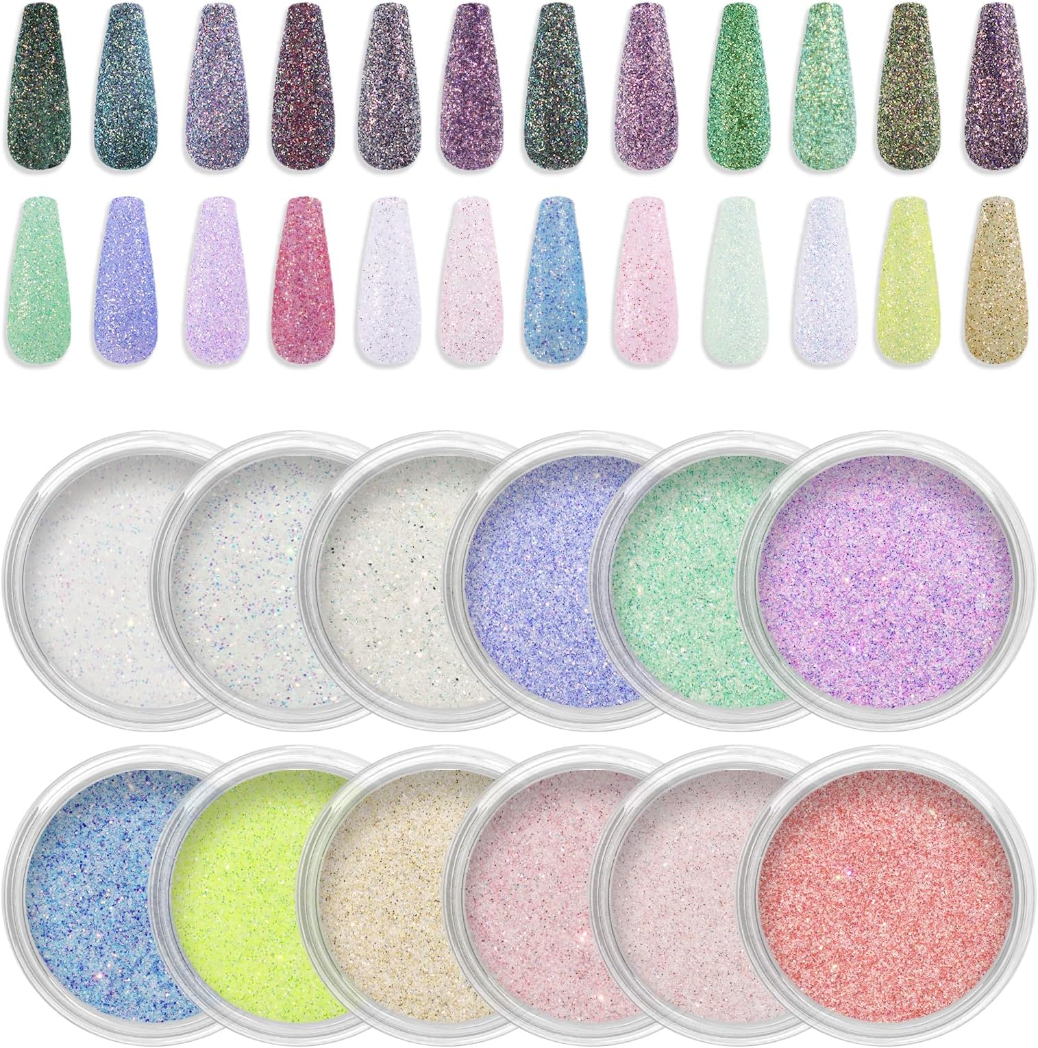 Amazon.com: GZMAYUEN Holographic Nail Sequins 3D Shining Nail Glitter ...