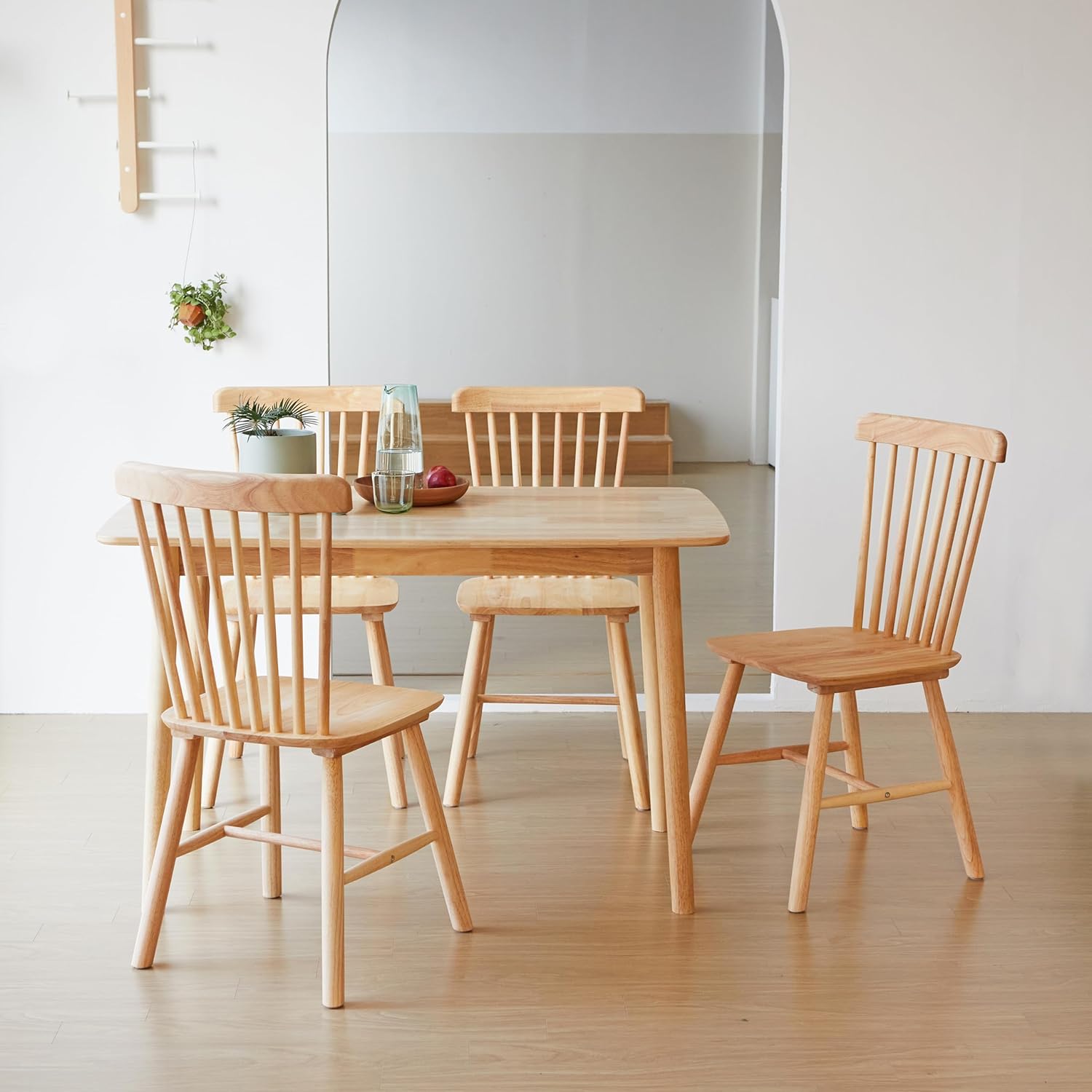 Amazon.com - Livinia 5 Piece 47" Aslan Wooden Dining Room Table Set ...