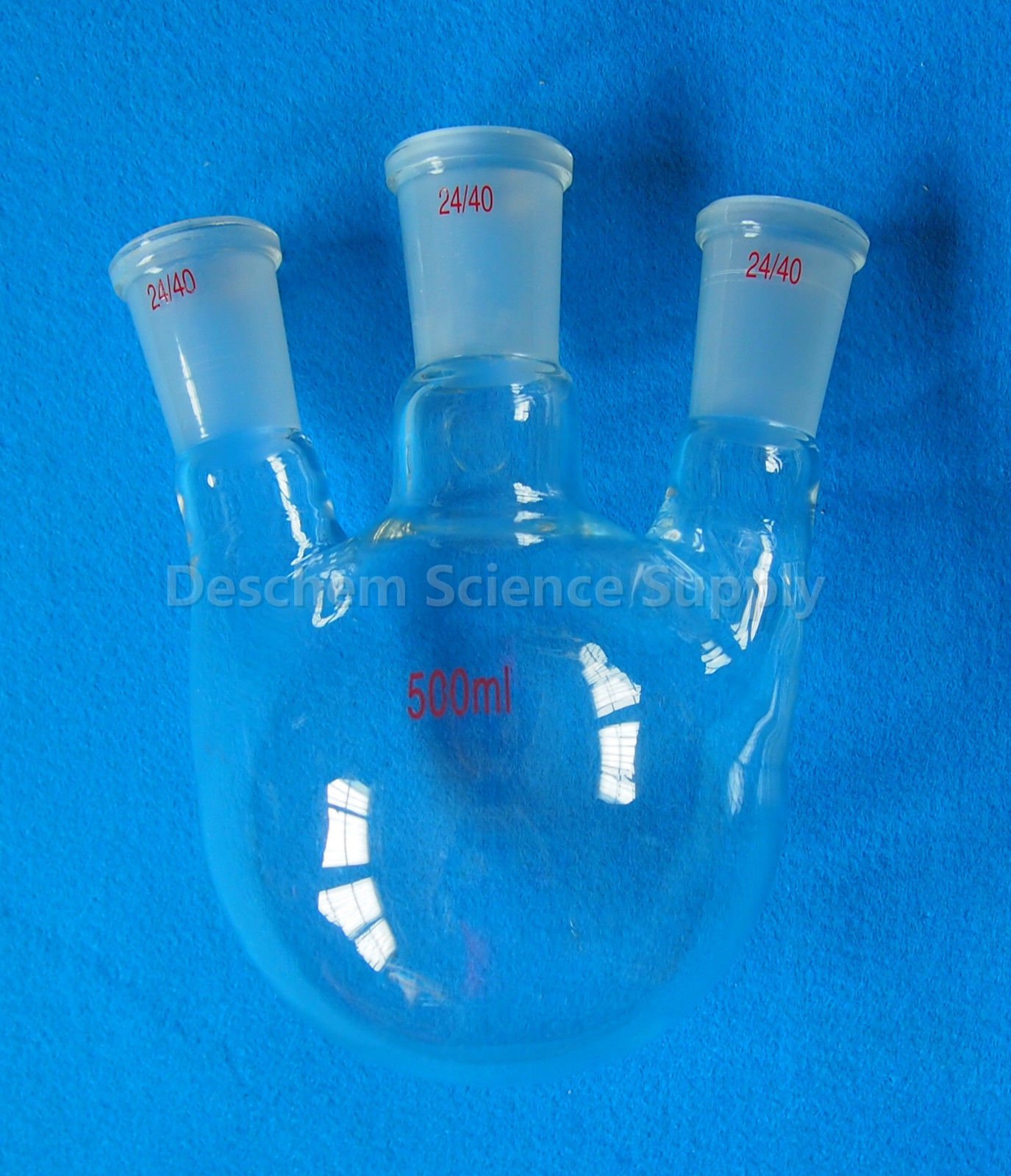 30mm Flask 500ml 3-Neck 24/40 Round Bottom Glass Flask - Three Neck Lab ...
