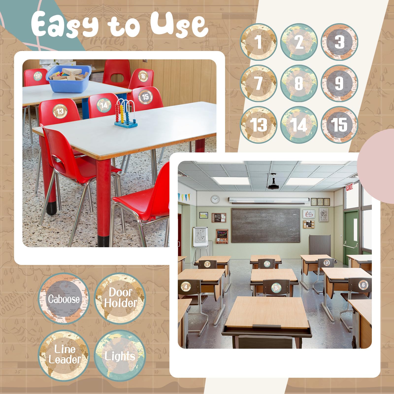 Snapklik.com : Colarr 40 Pcs Classroom Line Up Helpers Stickers Large ...