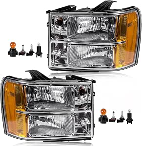 Amazon.com: Headlight Assembly Compatible with GMC Sierra 2007-2013 ...