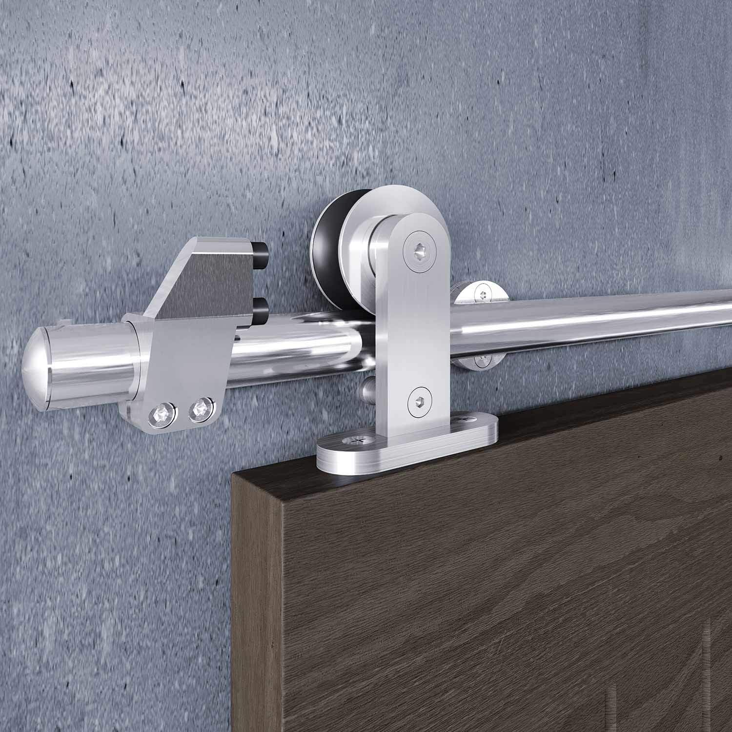 Amazon.com: EaseLife 5 FT Top Mount Stainless Steel Sliding Barn Door ...