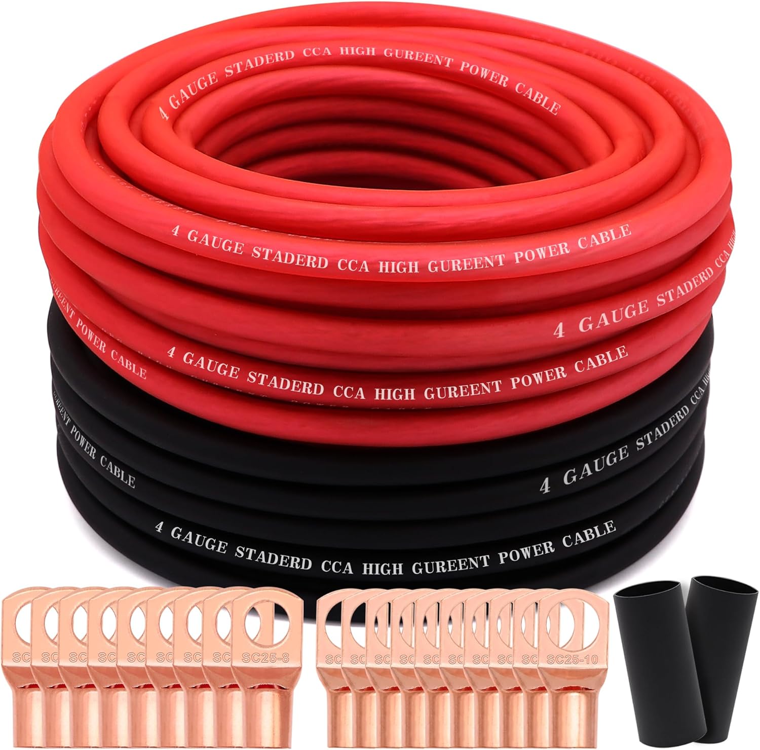 Amazon.com: 100Ft 4 Gauge Wire Copper Clad Aluminum CAA Primary ...