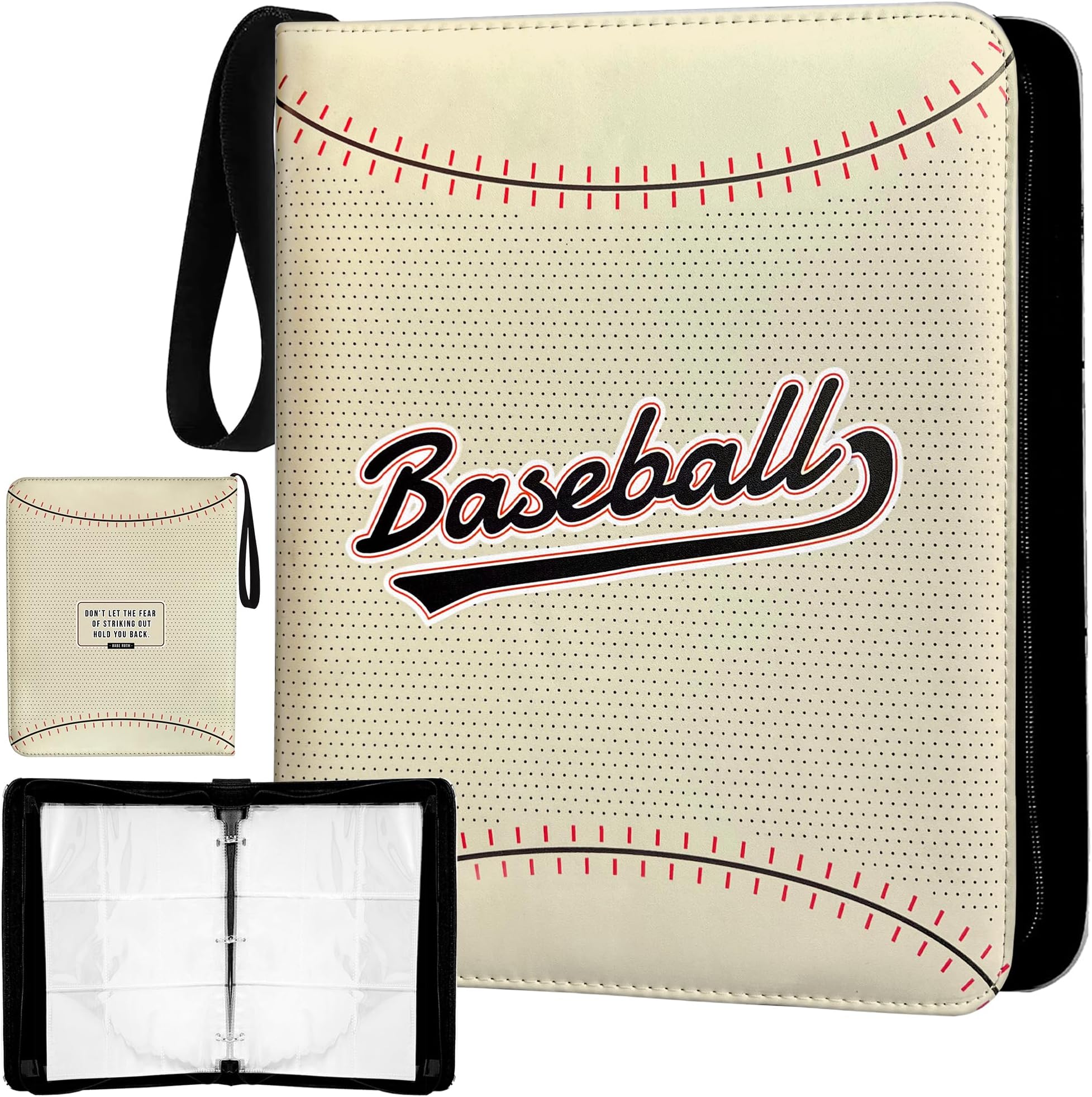 Amazon.com: PU Leather Baseball Binder 11x13", "Holds 900 Cards, 50 ...