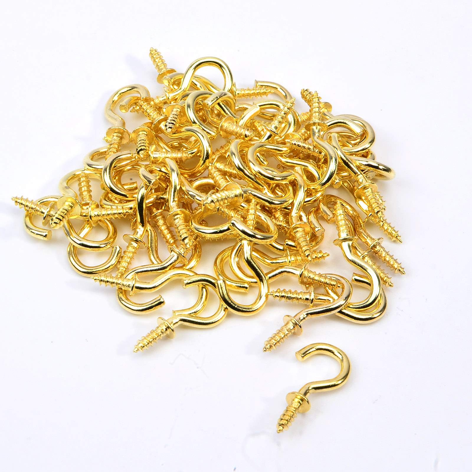 50 Pack Cup Screw Hooks Metal Ceiling Hooks Screw-in Eye Hook Holder ...