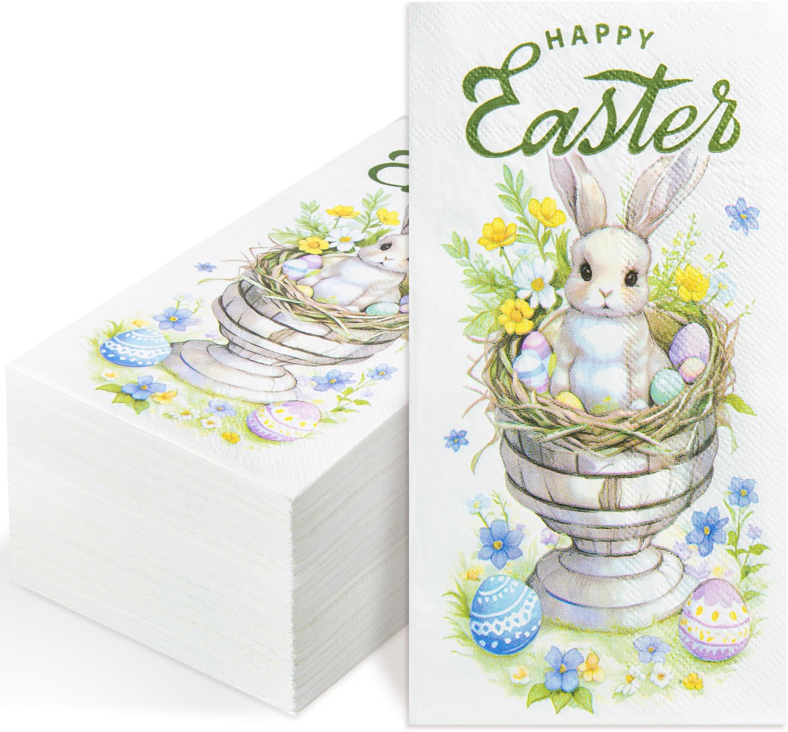 Amazon.com: AnyDesign 50Pcs Easter Guest Napkins Watercolor Bunny ...