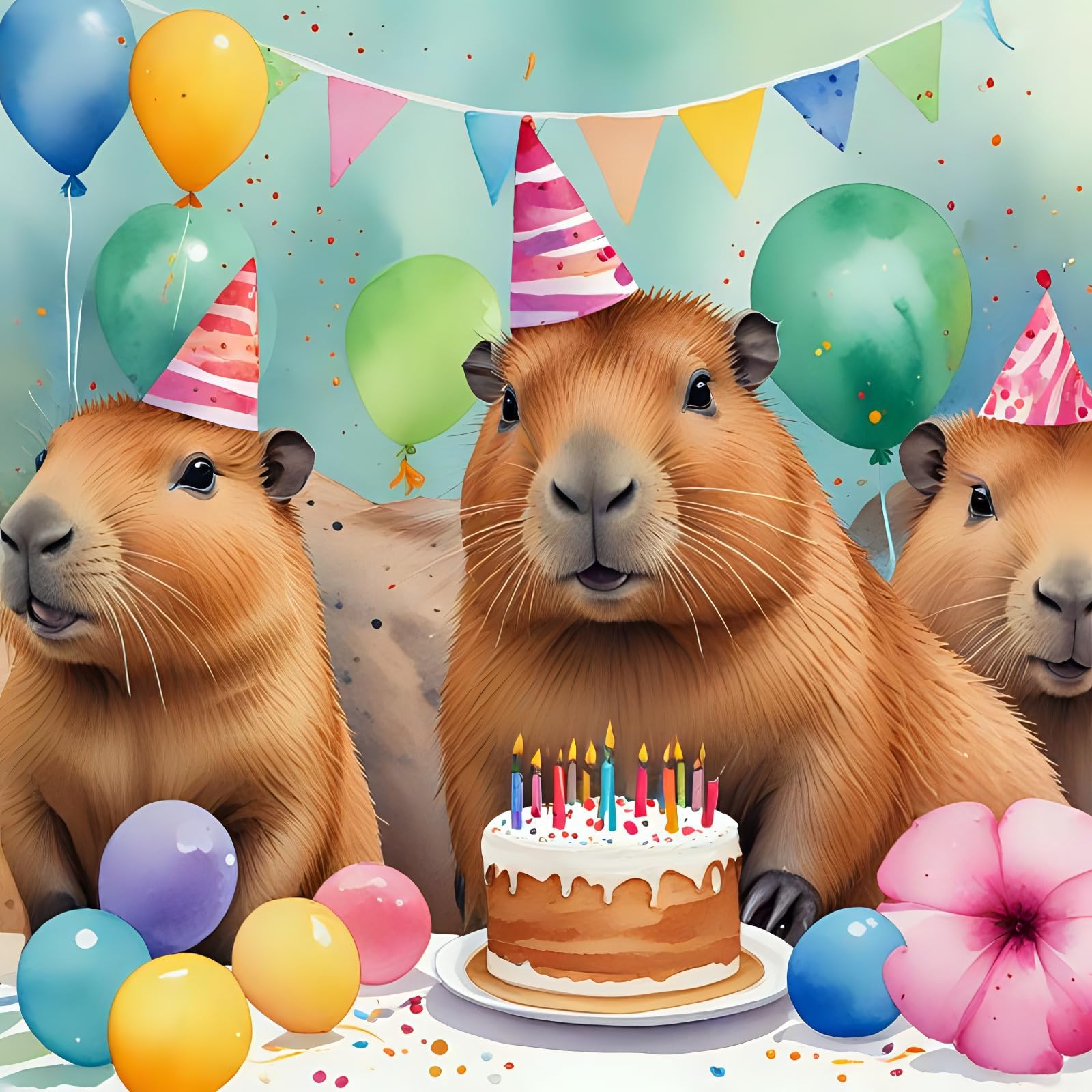 Capybara Birthday Card - Cappy Birthday : Amazon.co.uk: Stationery ...