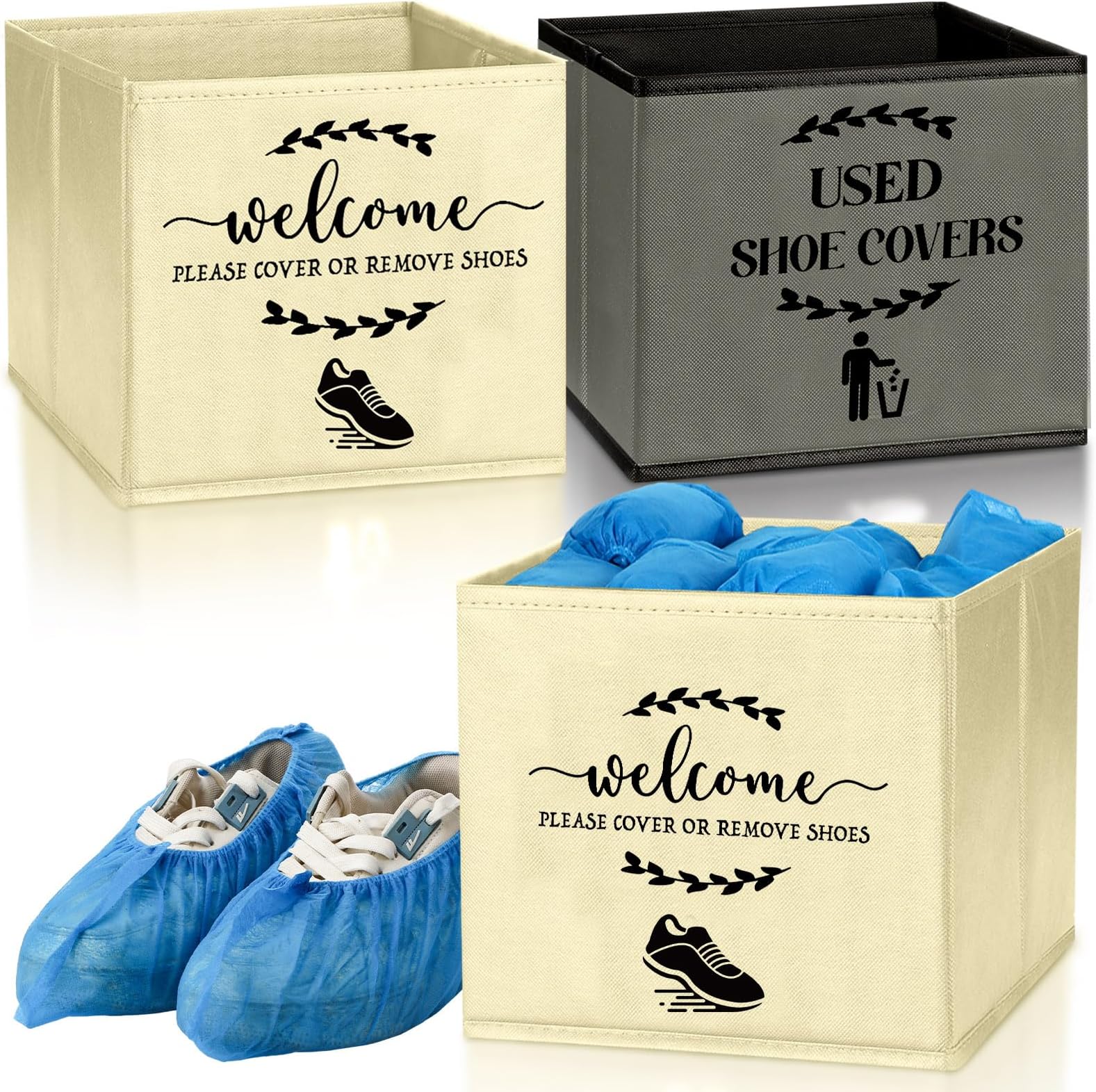 Amazon.com: Suzile 200 Pack Disposable Shoe Covers with Dispenser Box ...