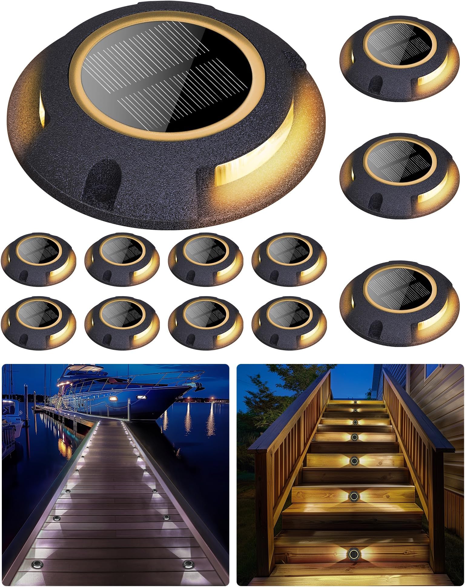 MyHOME Solar Multi-Surface LED Lights 12 Lumen Deck Driveway, Accent ...