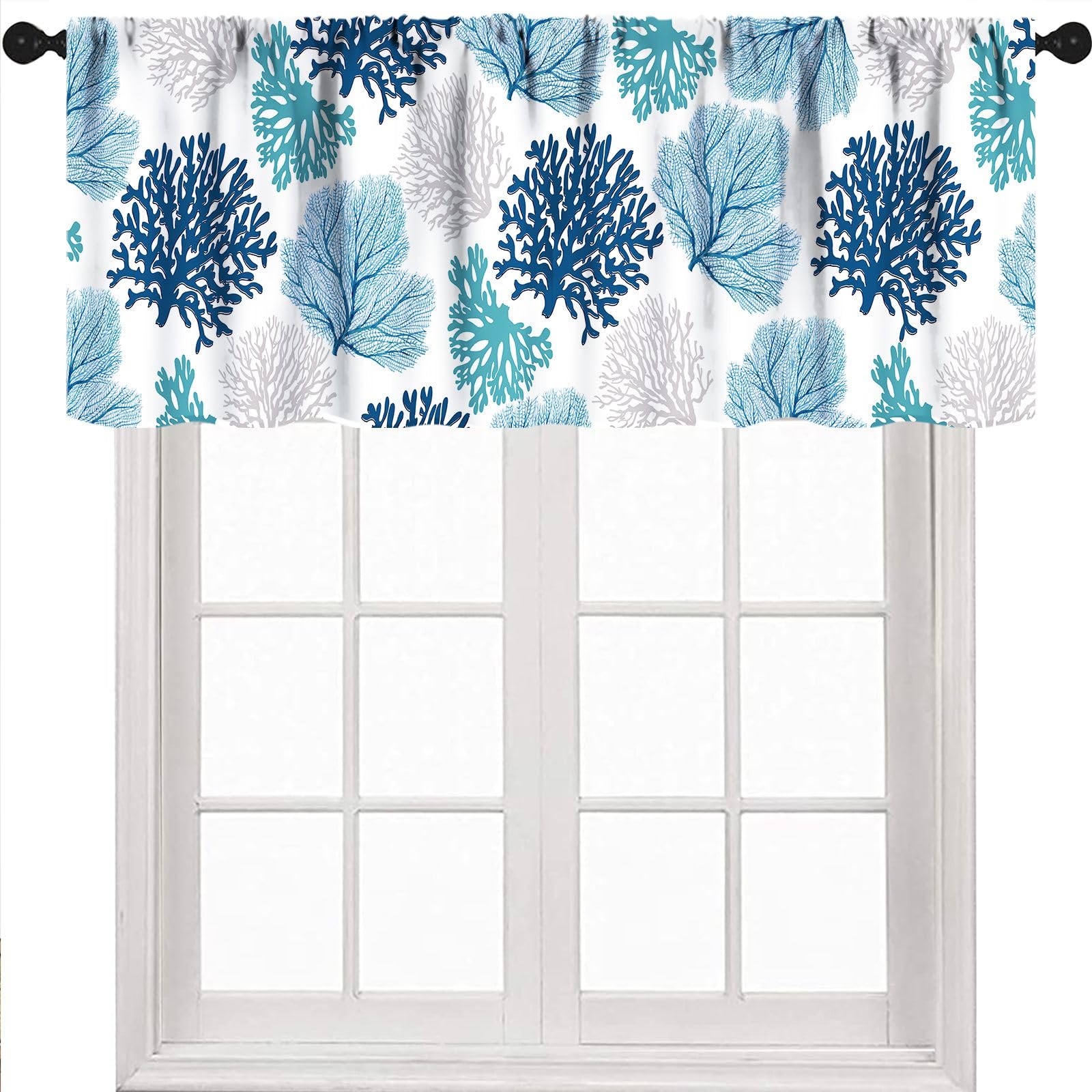 Amazon.com: Coastal Valance for Windows,Summer Beach Curtains Valances ...
