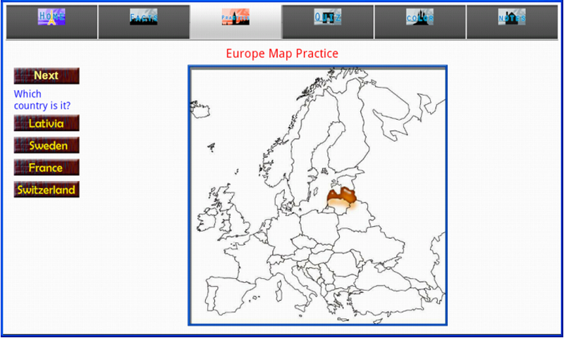 European Countries Map Quiz
