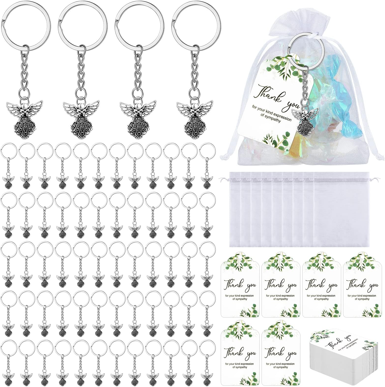 Amazon.com: Hicarer 180 Pcs Funeral Favors Thank You Set 60 Pcs Angel ...