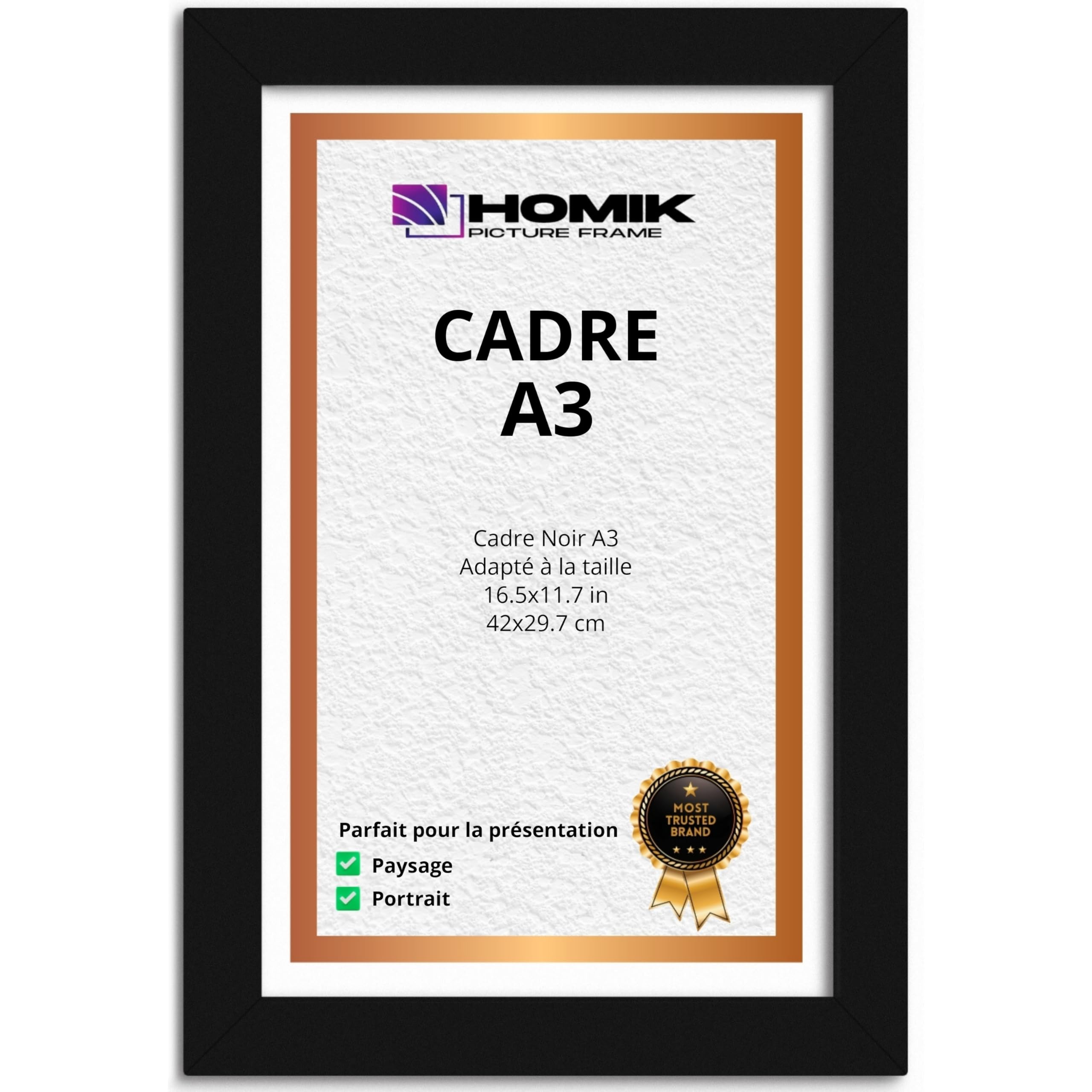 HOMIK – Cadre photo A3 au design classique élégant, pour décoration d ...