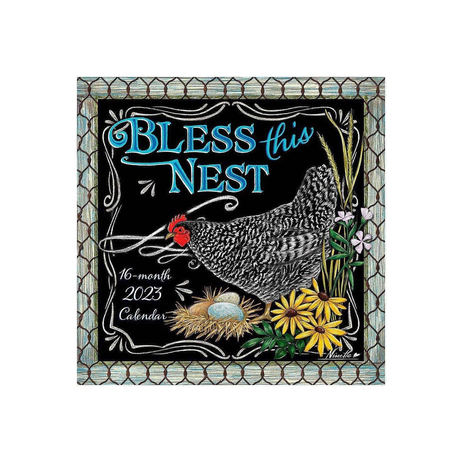 Bless This Nest | 2023 12 x 24 Inch Monthly Square Wall Calendar ...