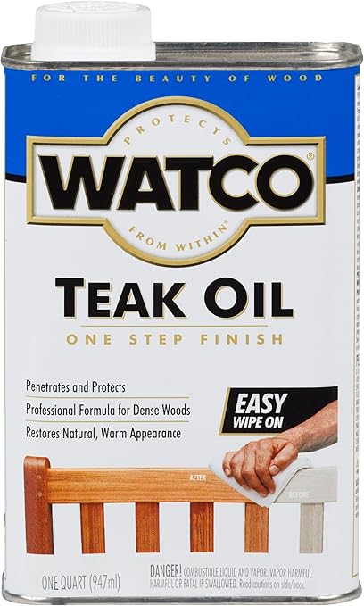 Amazon.com: Watco Teak Oil Wood Finish, Quart, Clear : Health & Household