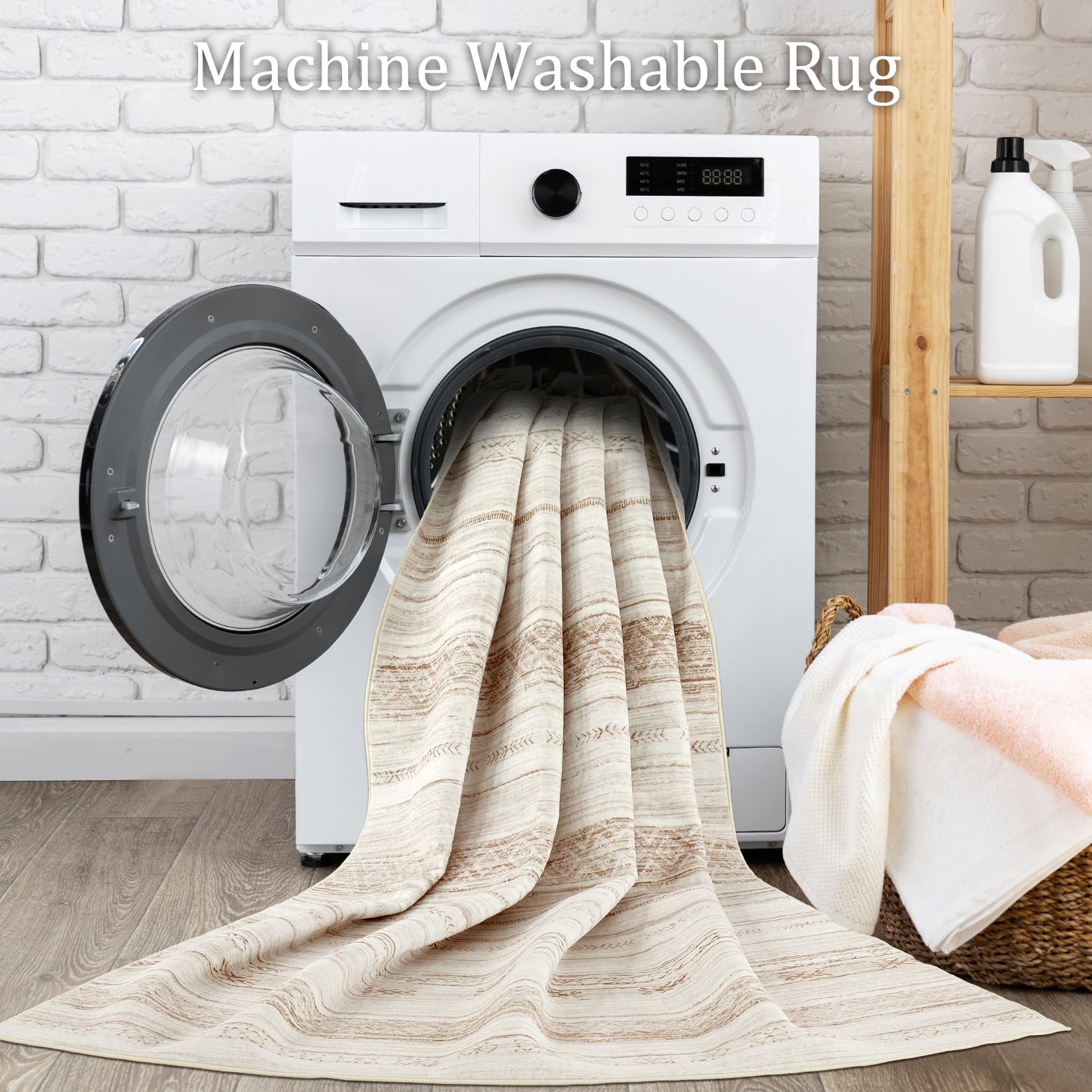 Area Rugs for Living Room: 8x10 Washable Boho Rug for Bedroom Large ...