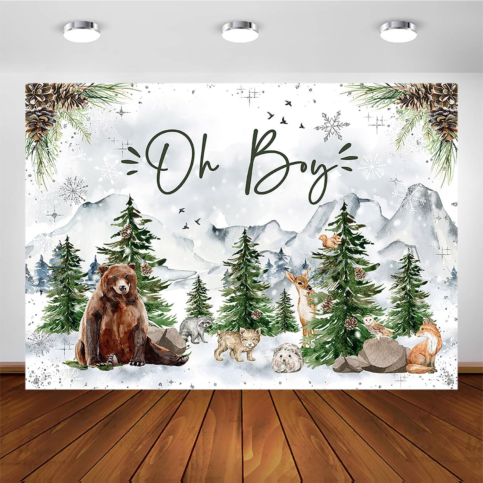 Amazon.com : Avezano Winter Baby Shower Backdrop for Boy Winter ...