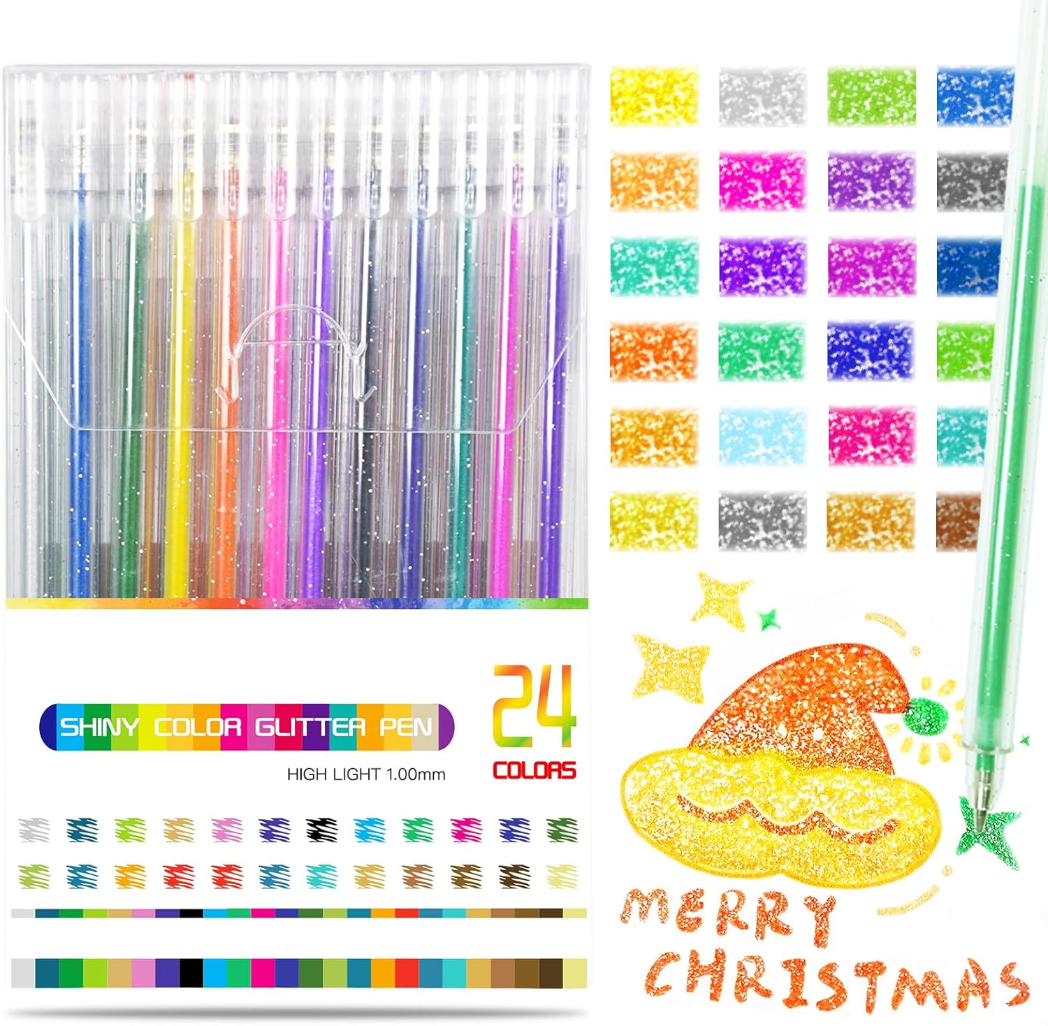 Amazon.com : SAYEEC Glitter Gel Pens, 24 Colored Metallic Gel Pens Set ...