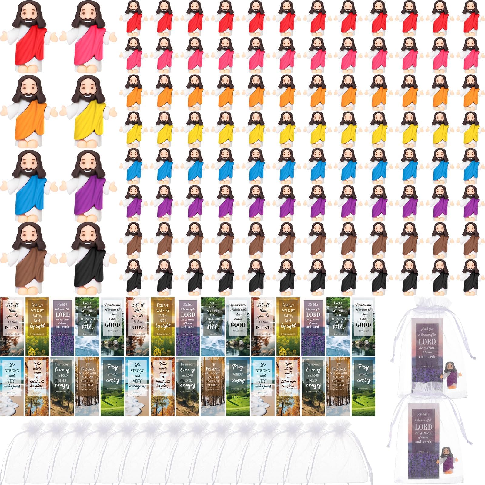 Amazon.com: Wesiti 75 Sets Little Virgin Mary Figurines Miniature ...